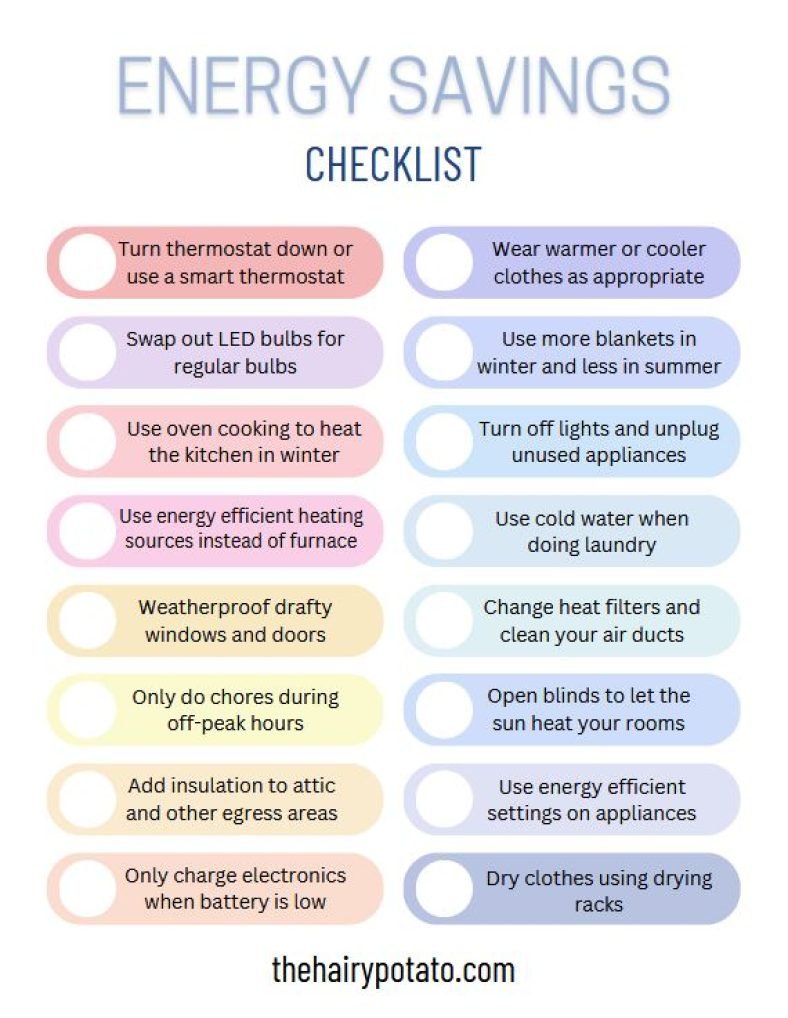 50 Ways To Reduce Your Energy Bills The Hairy Potato